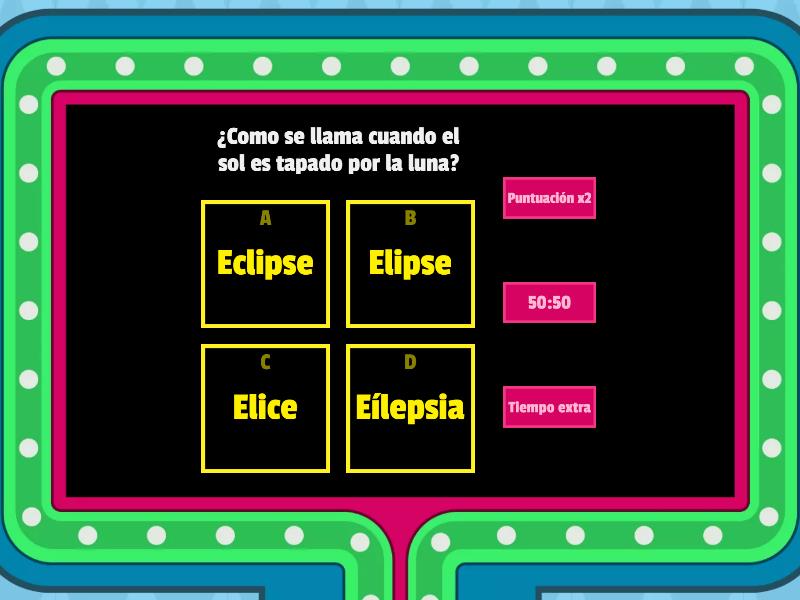 Eclipse preescolar - Gameshow quiz