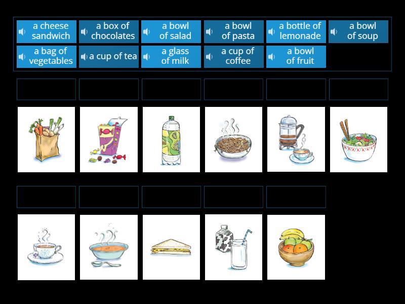 Kid's Box 4 - Unit 8 Containers vocabulary - Сопоставить
