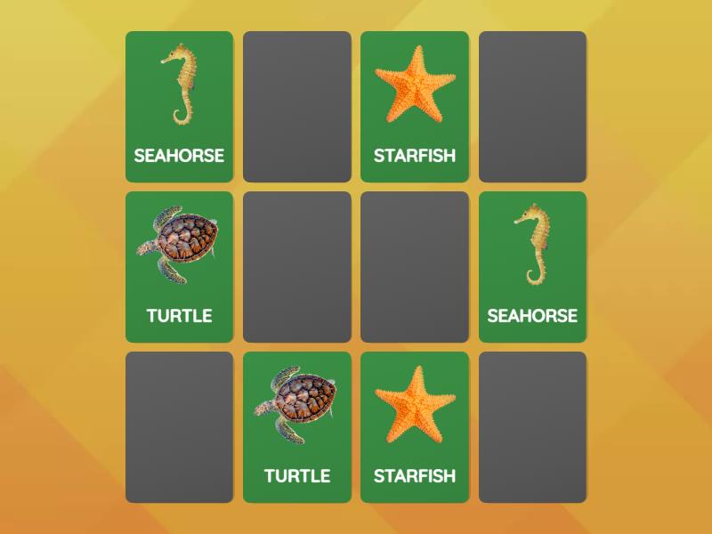Sea Animals - Matching pairs