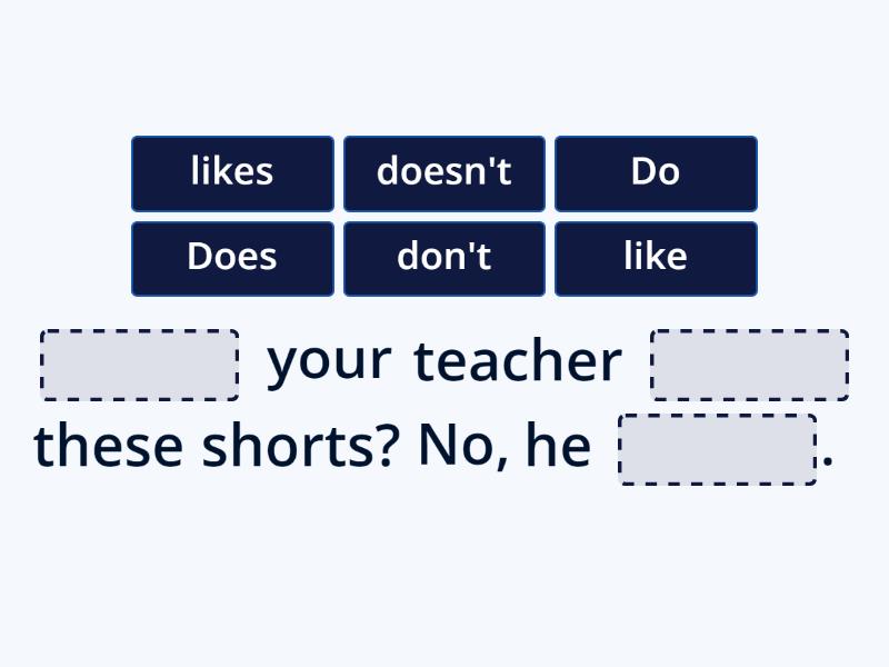 (do/ does + like/likes + hobbies) - Complete the sentence