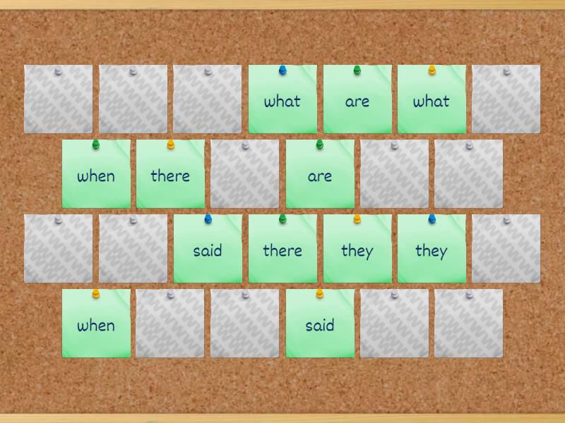 Trick Words Level 1 - Matching pairs
