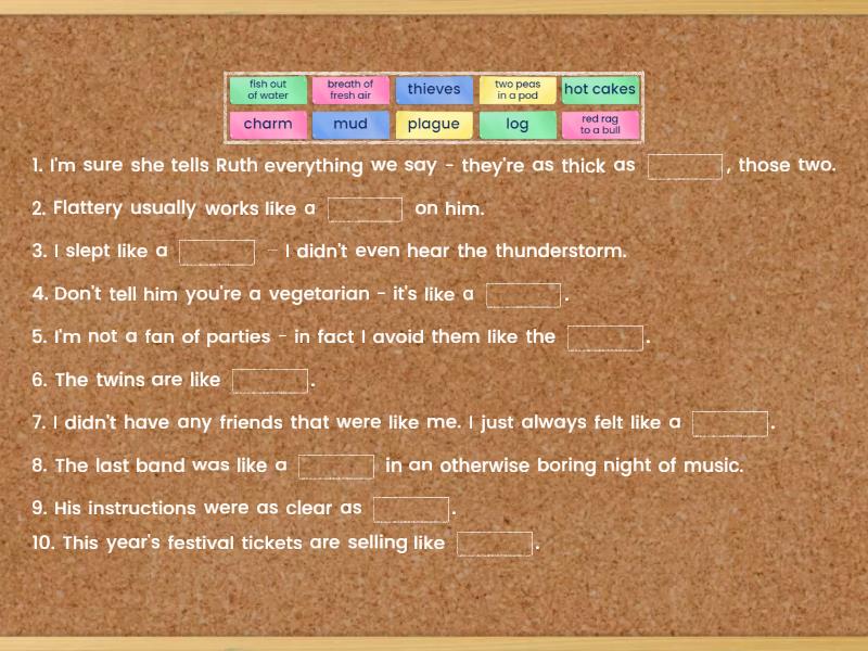 5B Similes. Revision - Missing word