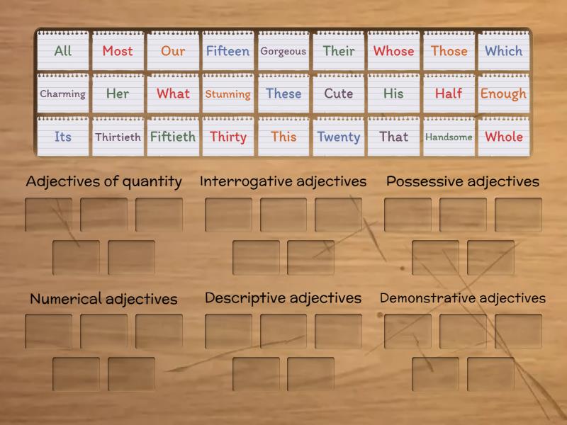 Adjectives - Group sort