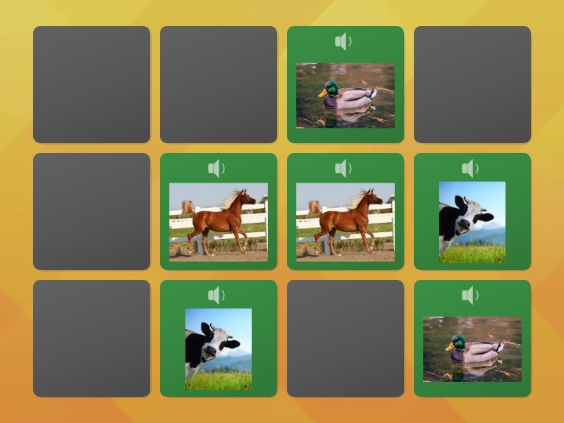 MEMORY GAME - Farm animals - Matching pairs
