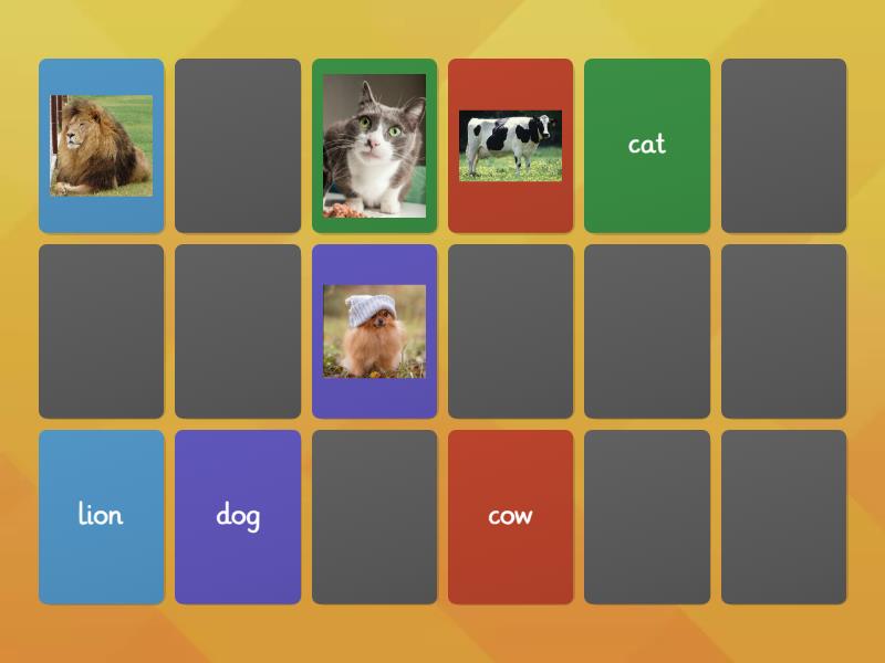memory animals - Matching pairs