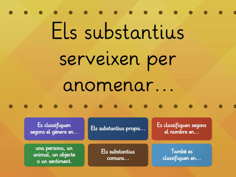 Els substantius - Cada oveja con su pareja