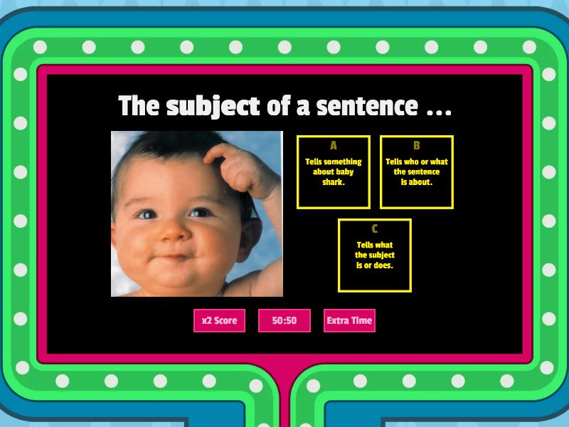 Subject and Predicate Review Game - Gameshow quiz