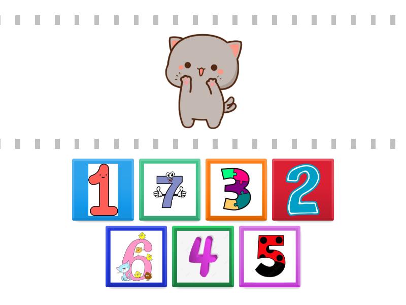 Numbers 1-7 practice - Find the match