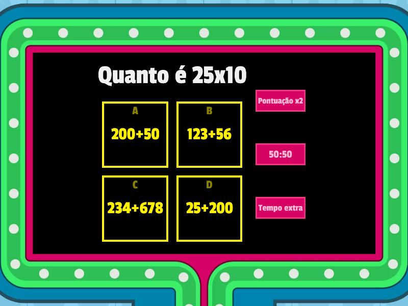 Acerte as perguntas de matemática - Gameshow quiz