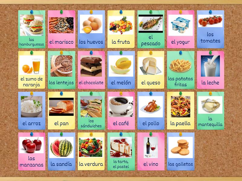 Comida y bebida - gustar - Flip tiles