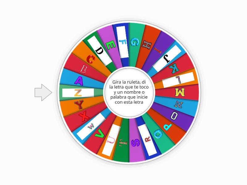 Ruleta de letras del abecedario - Random wheel