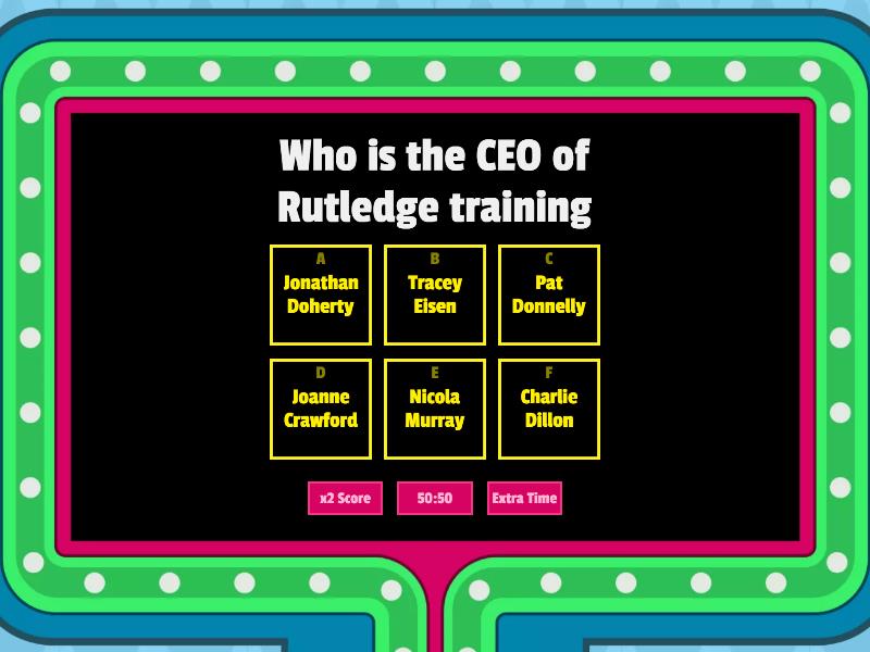 RUTLEDGE TRAINING - Gameshow quiz