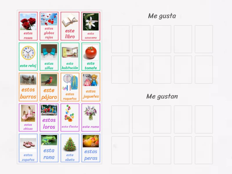 Me gusta / me gustan - Group sort
