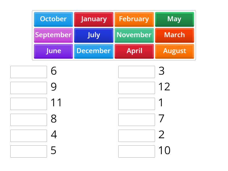 Months of the Year copied - Match up