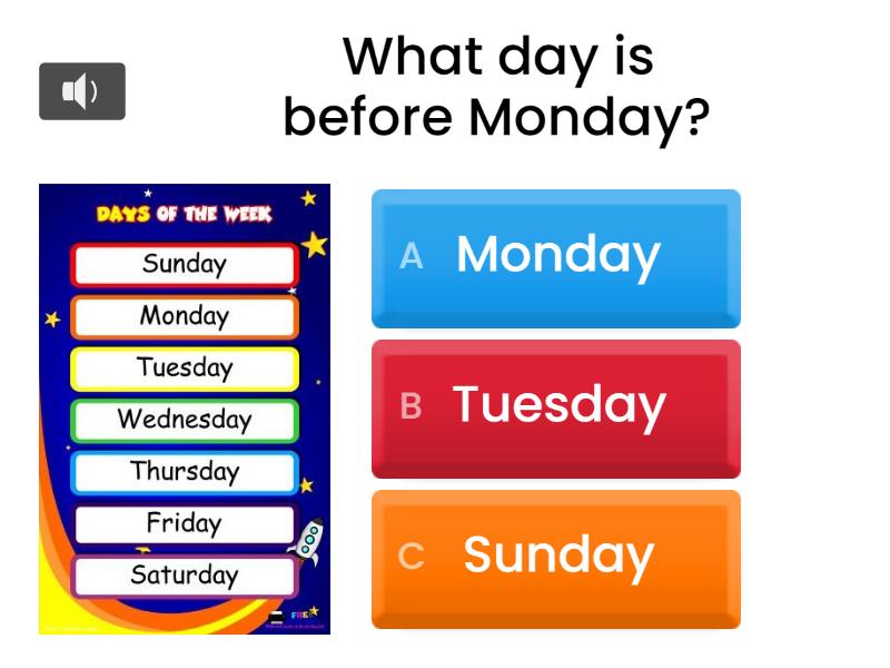 Days of the week review - Quiz