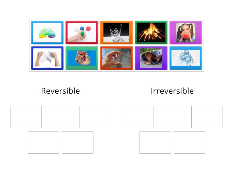 Reversible and Irreversible changes - Group sort