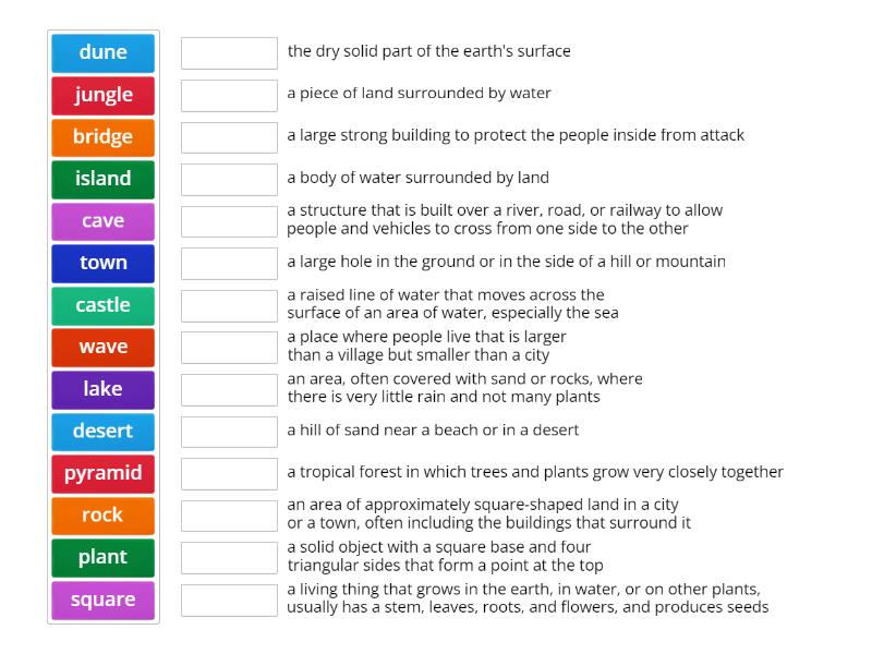 Unit 5 - Look 4 Vocabulary - Match up