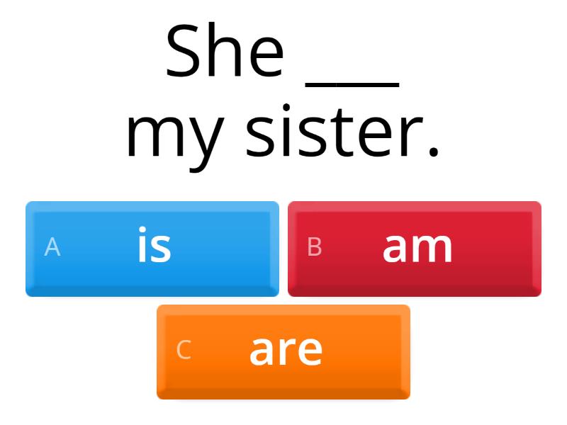 VERB TO BE - am, is, are - Test