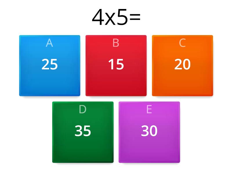 Tabuadas do 4 e do 5 ( Julia - 5D ). - Quiz