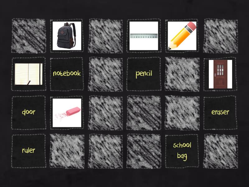 School objects - Matching pairs