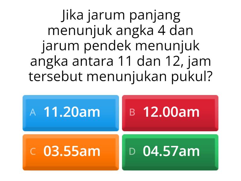jam dinding kls 3 - Quiz