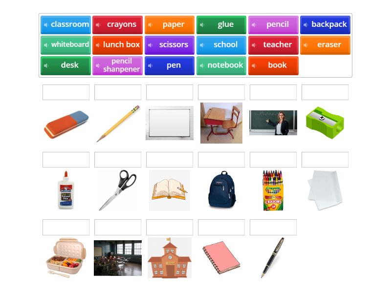 Classroom Objects - Match up
