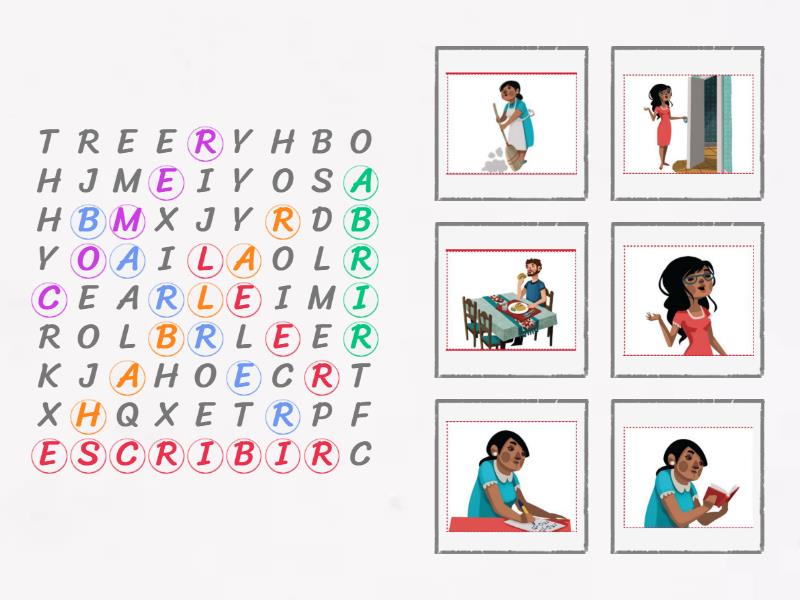 AR/ER/IR - Sopa de letras