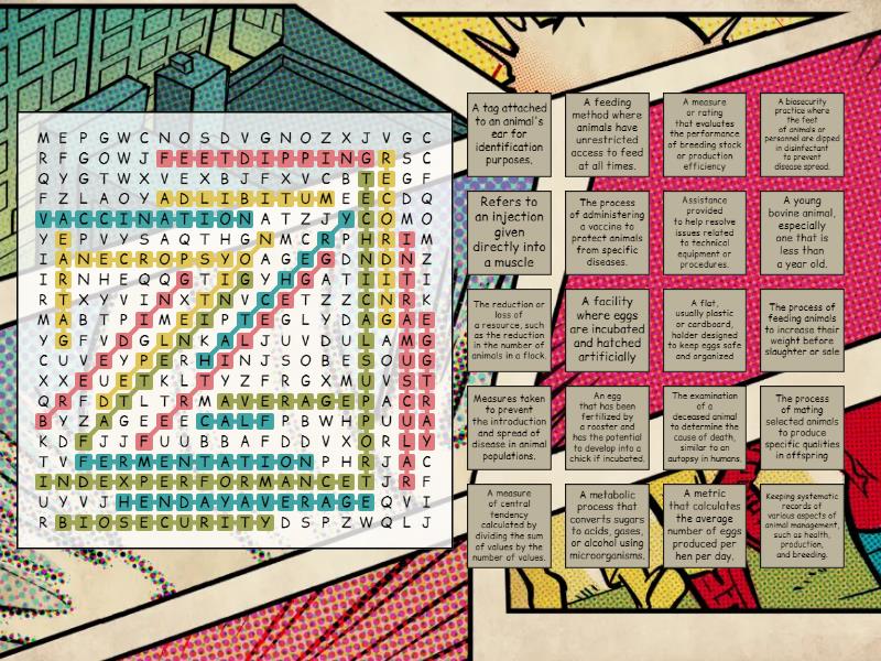 farming quiz - Wordsearch