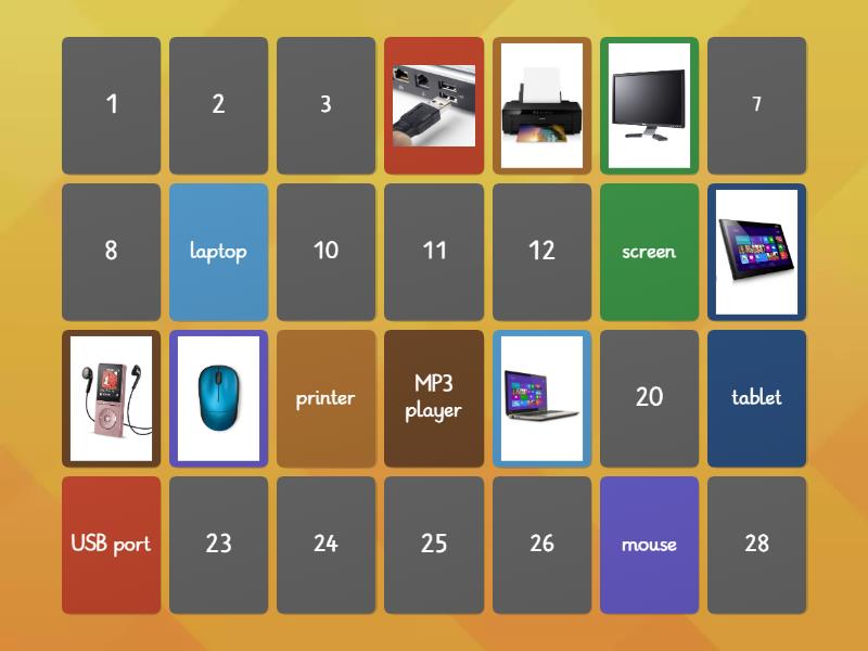 Devices and computer parts - (memory game) - Matching pairs