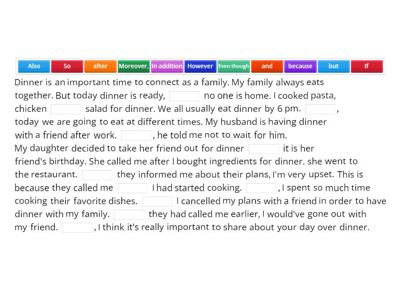 Conjunctions - Complete the sentence