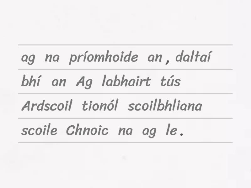 Rialacha na Scoile - Unjumble