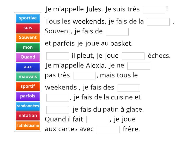 Dynamo 1, module 3 - missing words - Complete the sentence