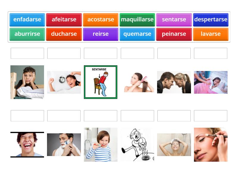 Verbos reflexivos - Une las parejas