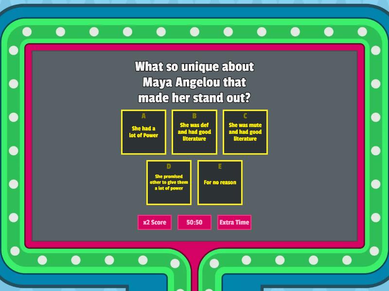 History, Maya Angelou quiz - Kuis gameshow
