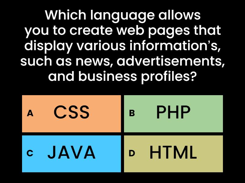 Computer 9 (Web Development) - Quiz