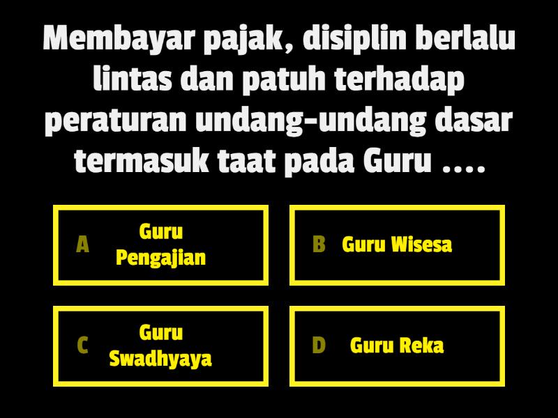 CATUR GURU AGAMA HINDU - Quiz