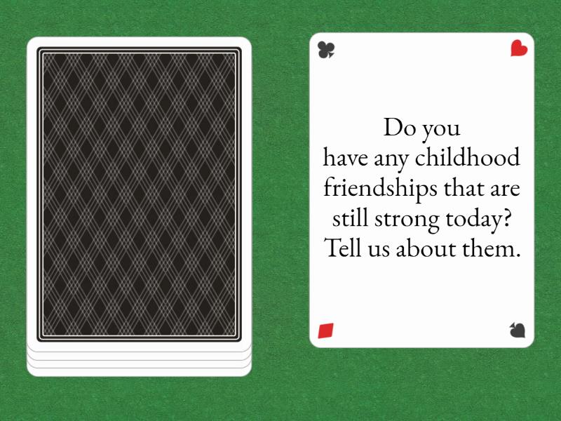 Friendship: speaking activity - Speaking cards