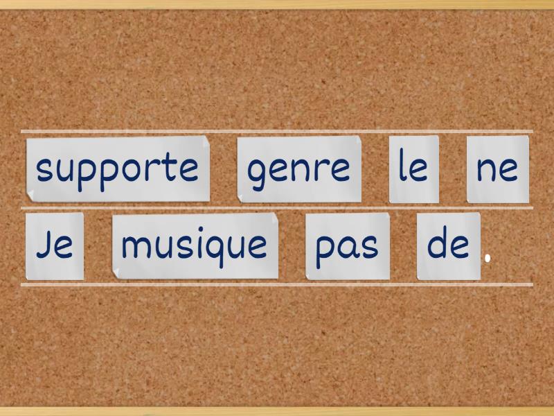 Manie Musicale - liste 3 (phrases) - Unjumble