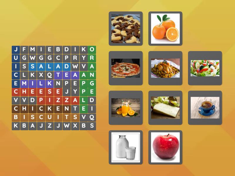 FOOD AND DRINKS - Wordsearch