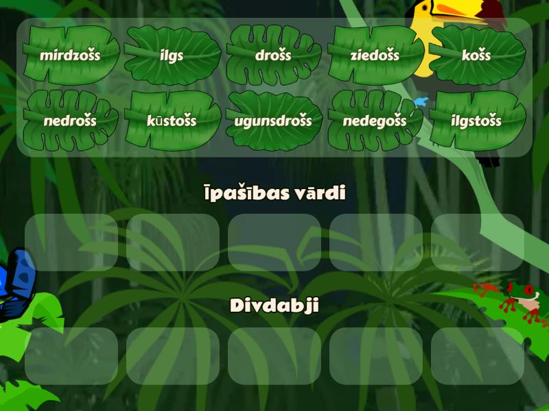 Nošķir īpašības vārdus no divdabjiem! - Group sort