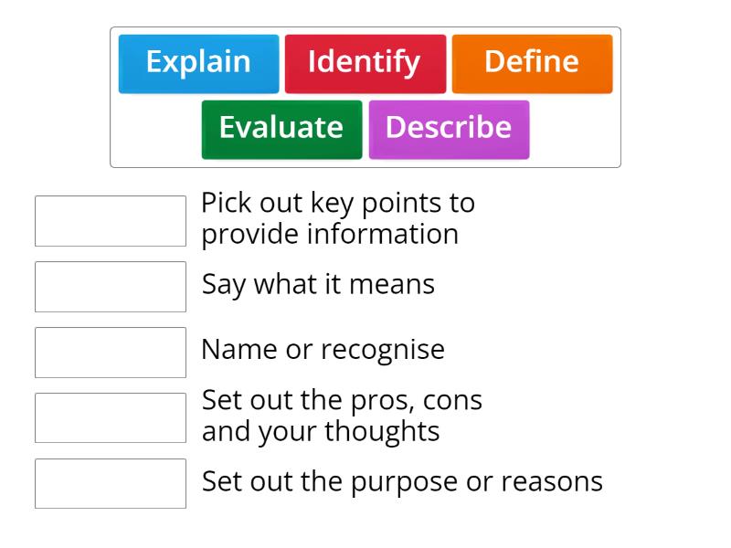 Command Verbs Early Years - Match up