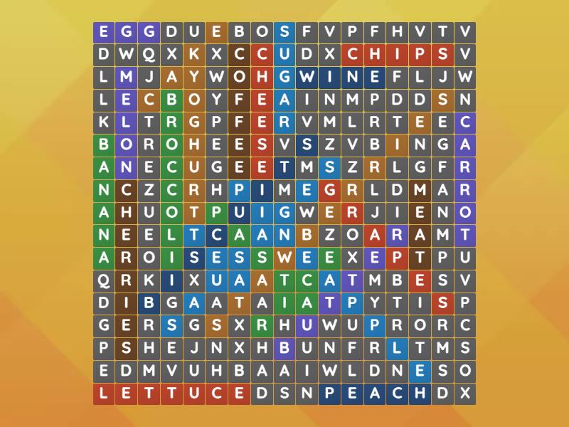 Caça-Palavras FOOD - Wordsearch