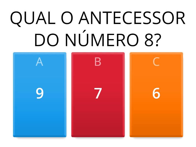 ANTECESSOR E SUCESSOR - Quiz
