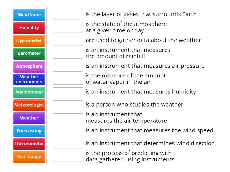 K12 Science - Grade 2 Q4 The Weather - Une las parejas