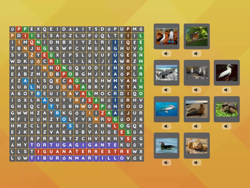 Encuentra los nombres de los animales de las Islas Galápagos en la ...