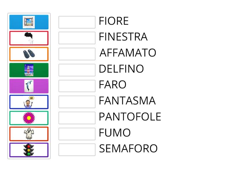 COLLEGA LE IMMAGINI AI NOMI - Match up