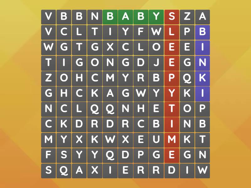binki game - Wordsearch