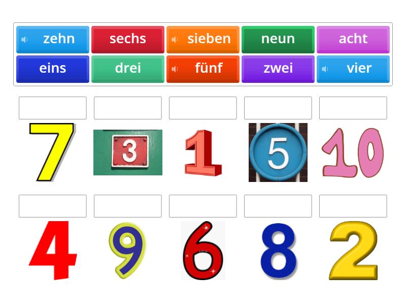 Die Zahlen 1-10 - Match up