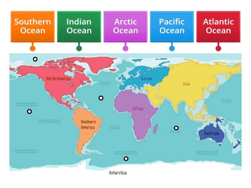 Oceans in the World - Labelled diagram