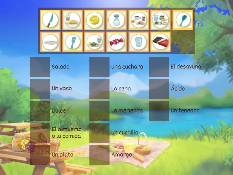 Vocabulario sobre la comida - Match up